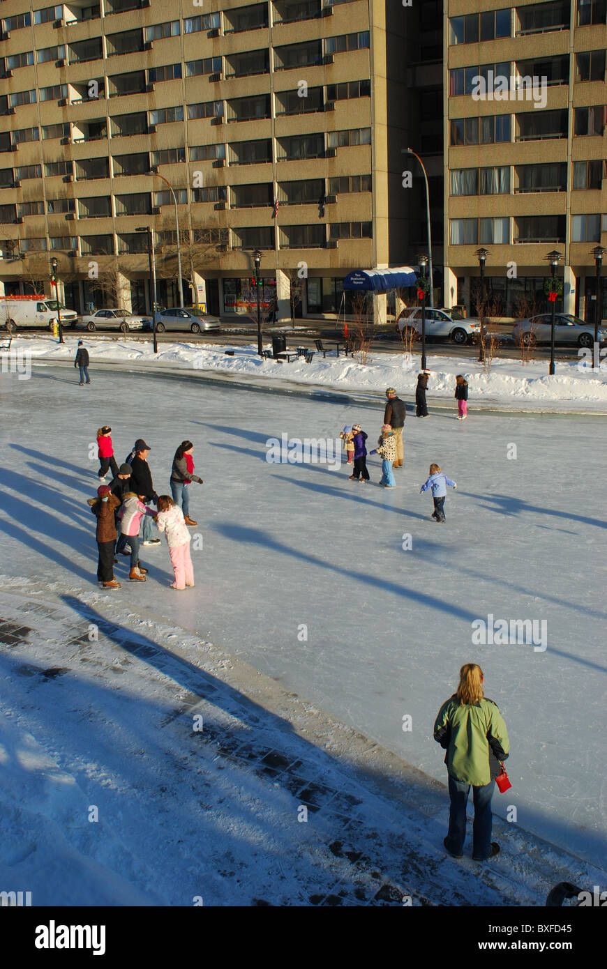 Urban ice rink in Rochester, New York US Stock Photo - Alamy