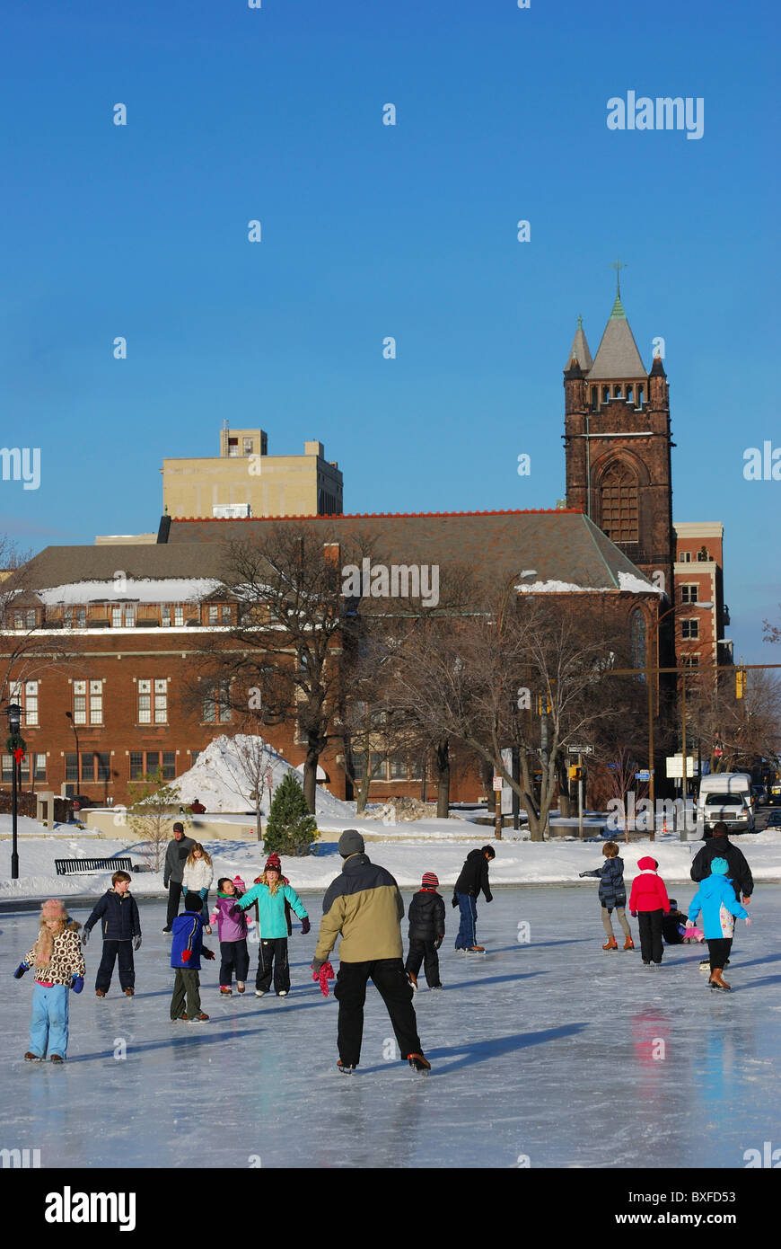 Urban ice rink in Rochester, New York US Stock Photo - Alamy