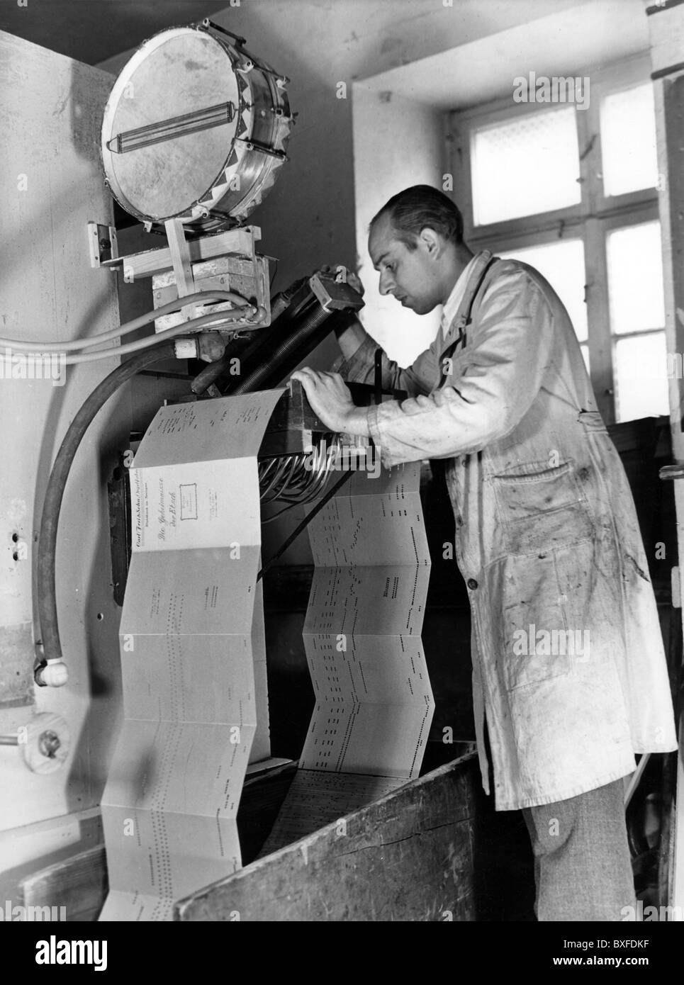 people, professions, organ builder, production of the organ tape ...