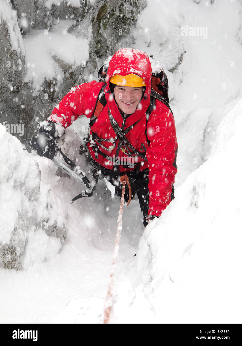 Winter climbing in Snowdonia National Park Stock Photo - Alamy