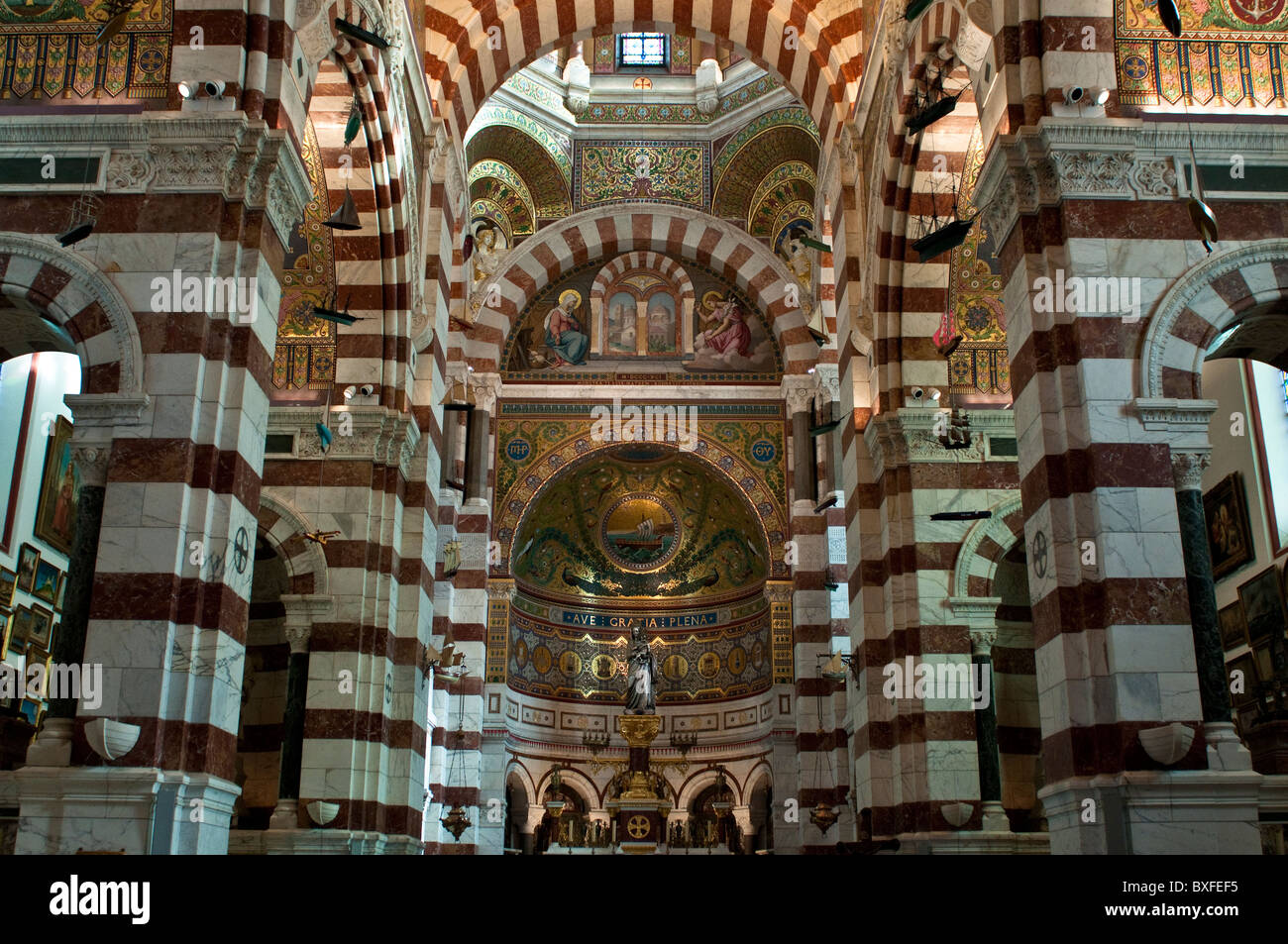 Interior of the Church Notre Dame de la Garde, Marseille, France Stock ...
