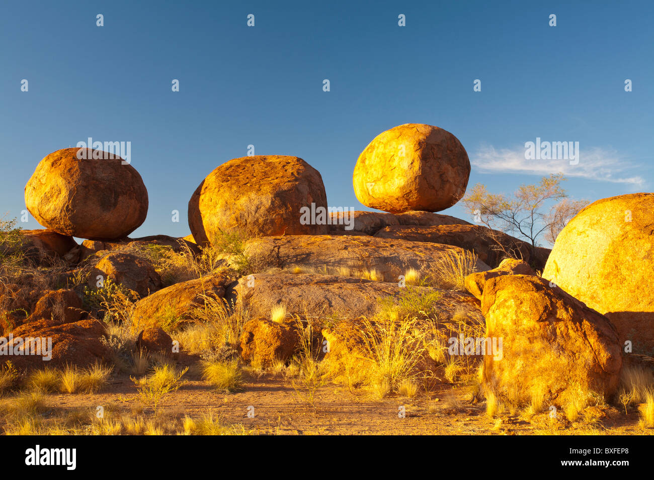 Sunset on the Devils Marbles, Wauchope, Northern Territory Stock Photo ...