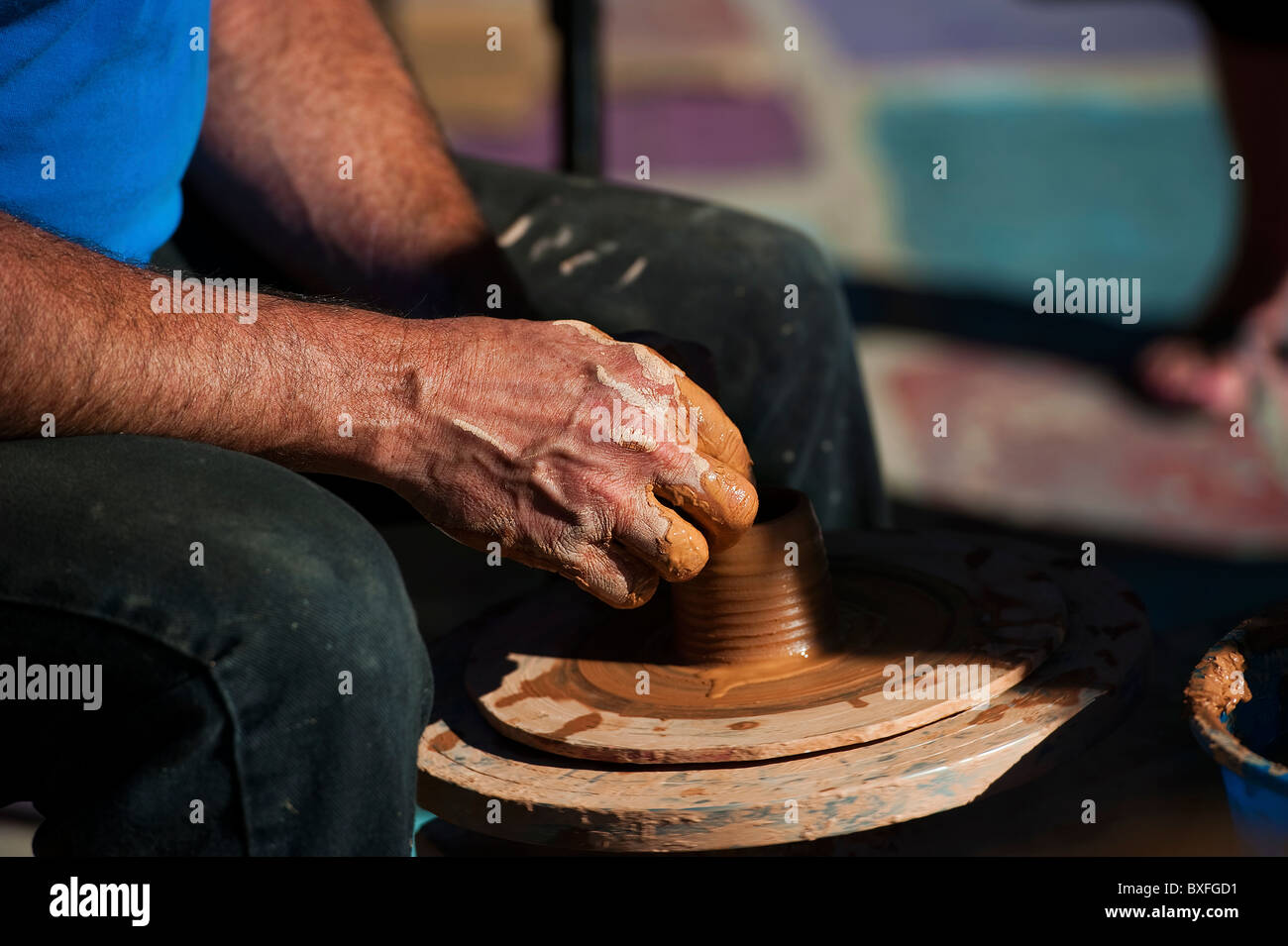 Crafting a pot from clay Stock Photo - Alamy