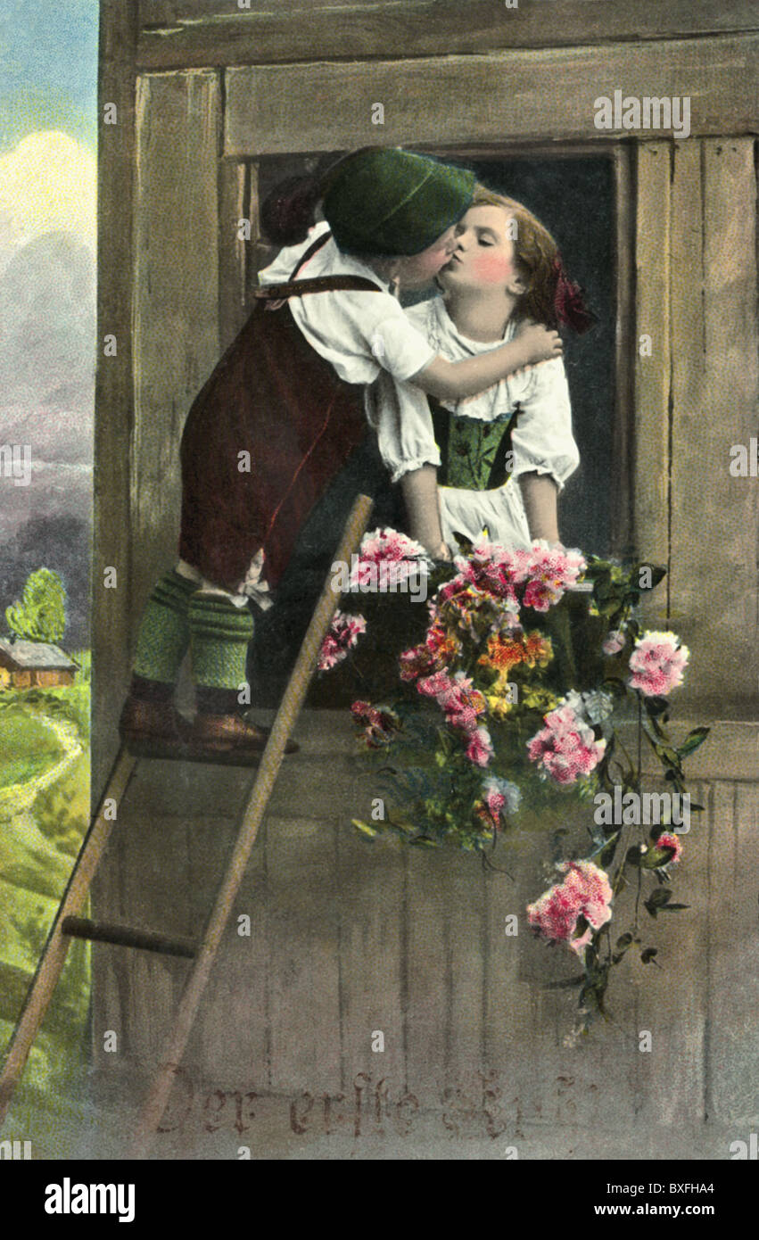 First kiss boy and girl hi-res stock photography and images - Alamy