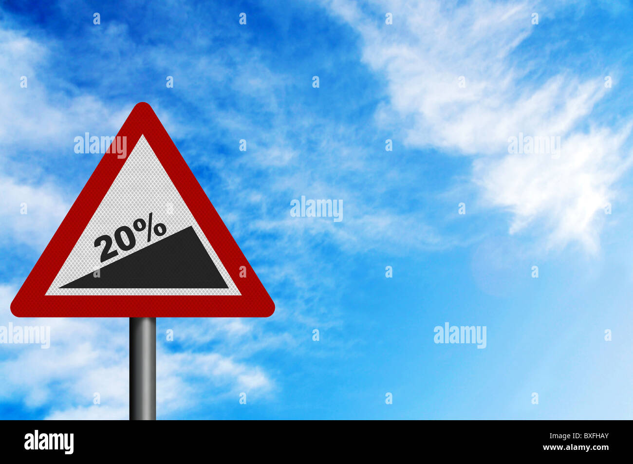Photo realistic '20% slope' sign, to represent Jan 2011 UK VAT increase ...