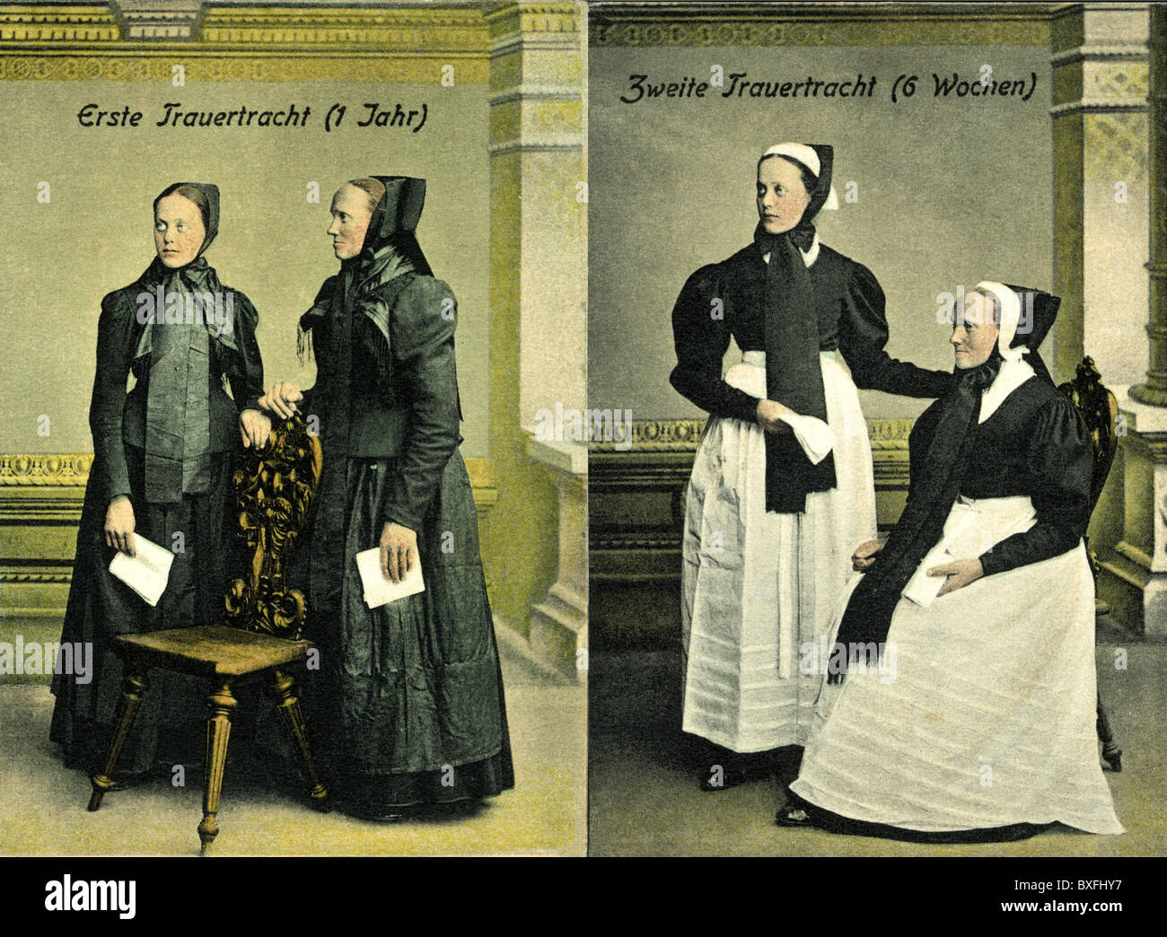 tradition / folklore, Germany, Wendland, traditional mourning garments ...