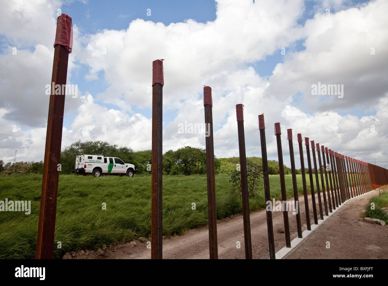 A section of the 20-foot-tall border wall between the United States and ...