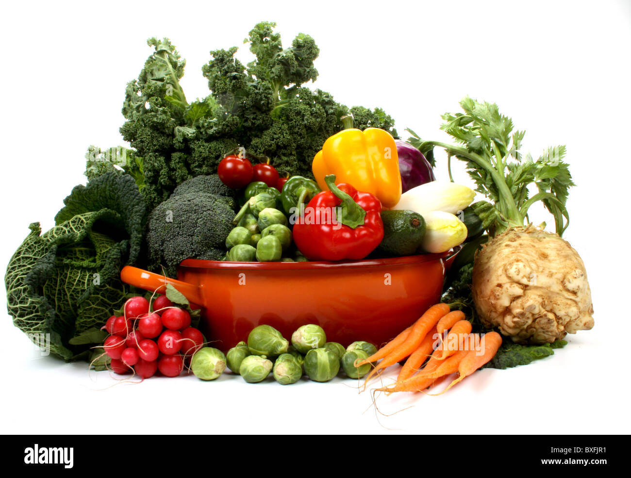 Composition of several fruits and vegetables Stock Photo - Alamy