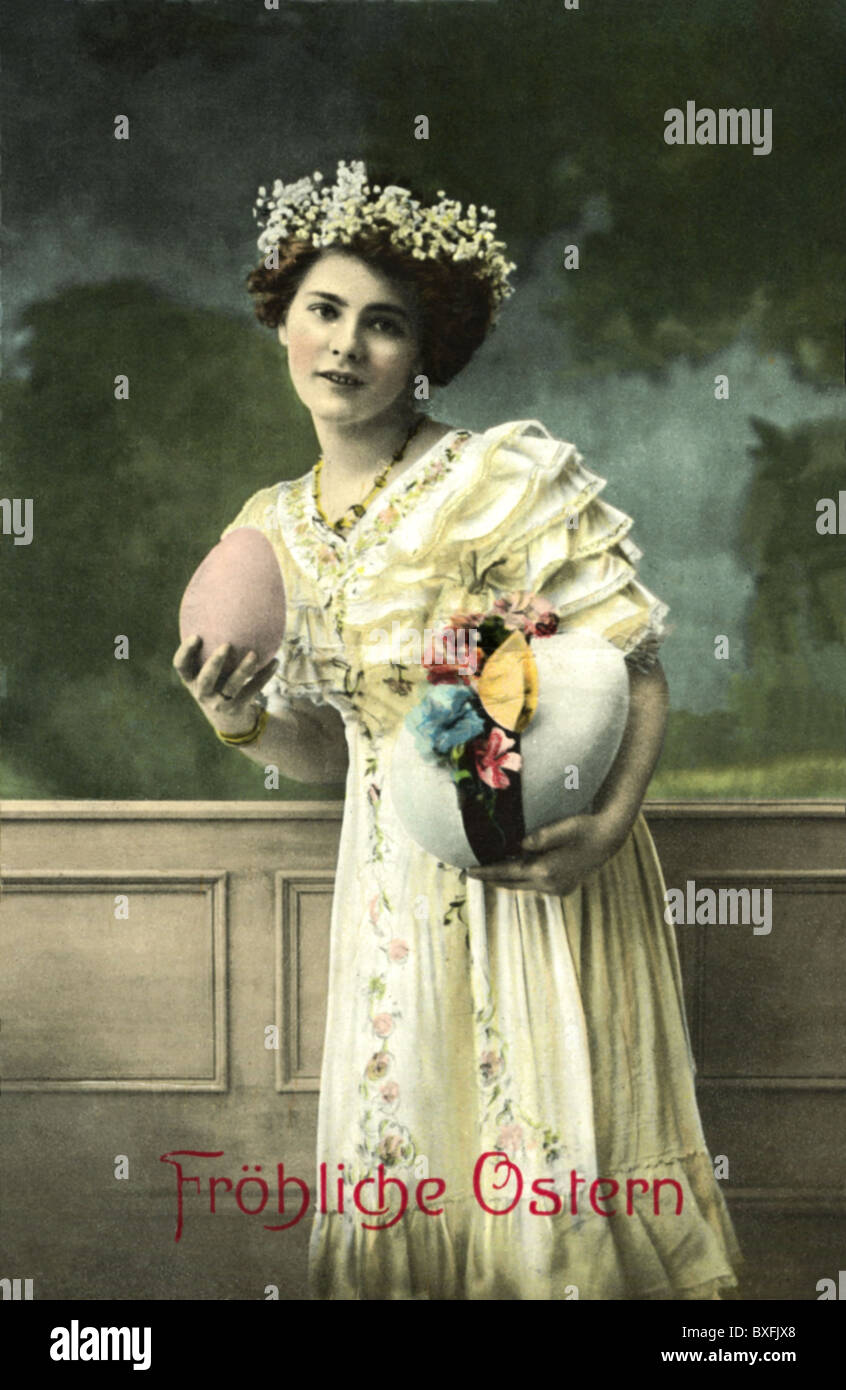 tradition / folklore, Austria, postcard "Happy Easter", 1912 ...