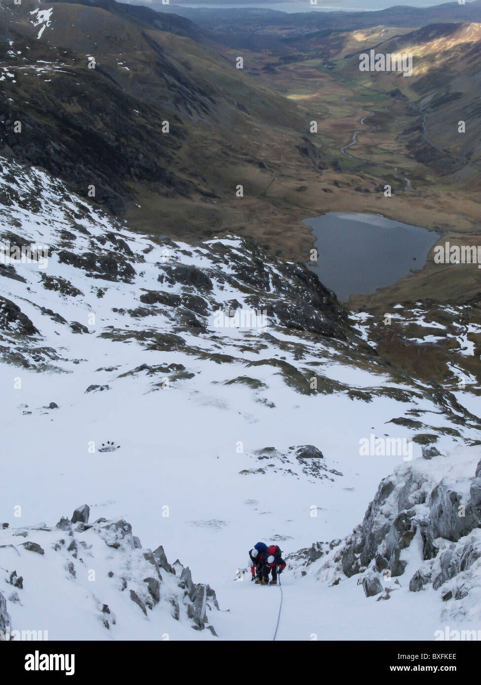 Winter climbing in Snowdonia Stock Photo - Alamy