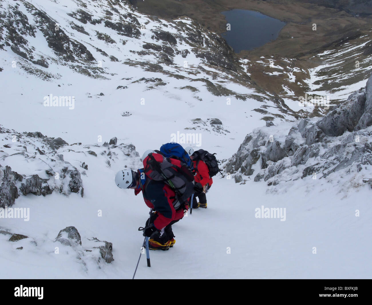Winter climbing in Snowdonia Stock Photo - Alamy