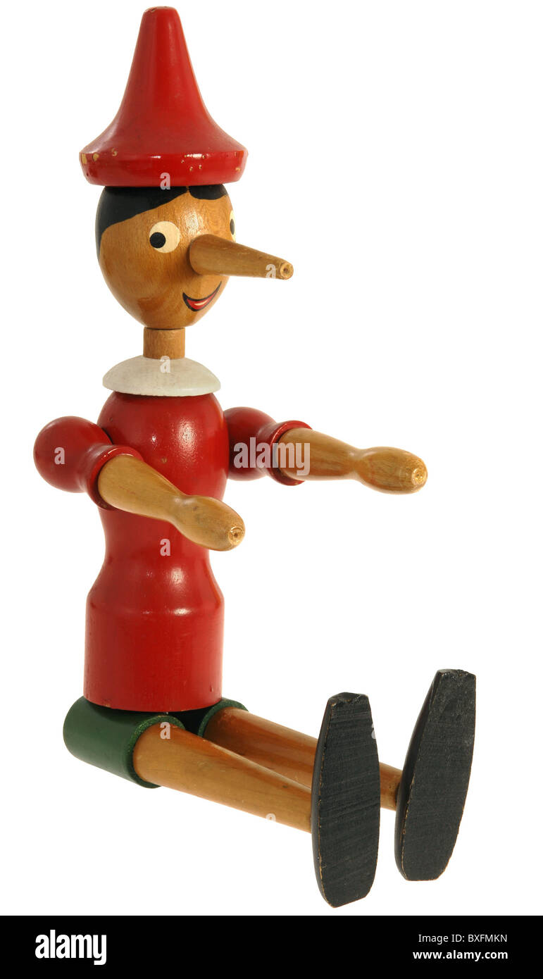 fairytale, legendary figure, Pinocchio, wooden puppet, Italy, circa ...
