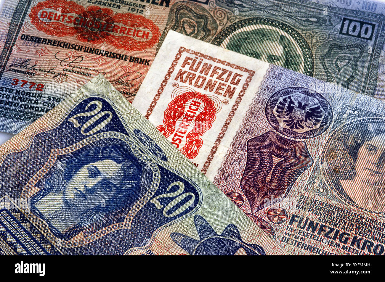 money / finance, bank notes, Austria, banknote, Vienna, 1912 ...