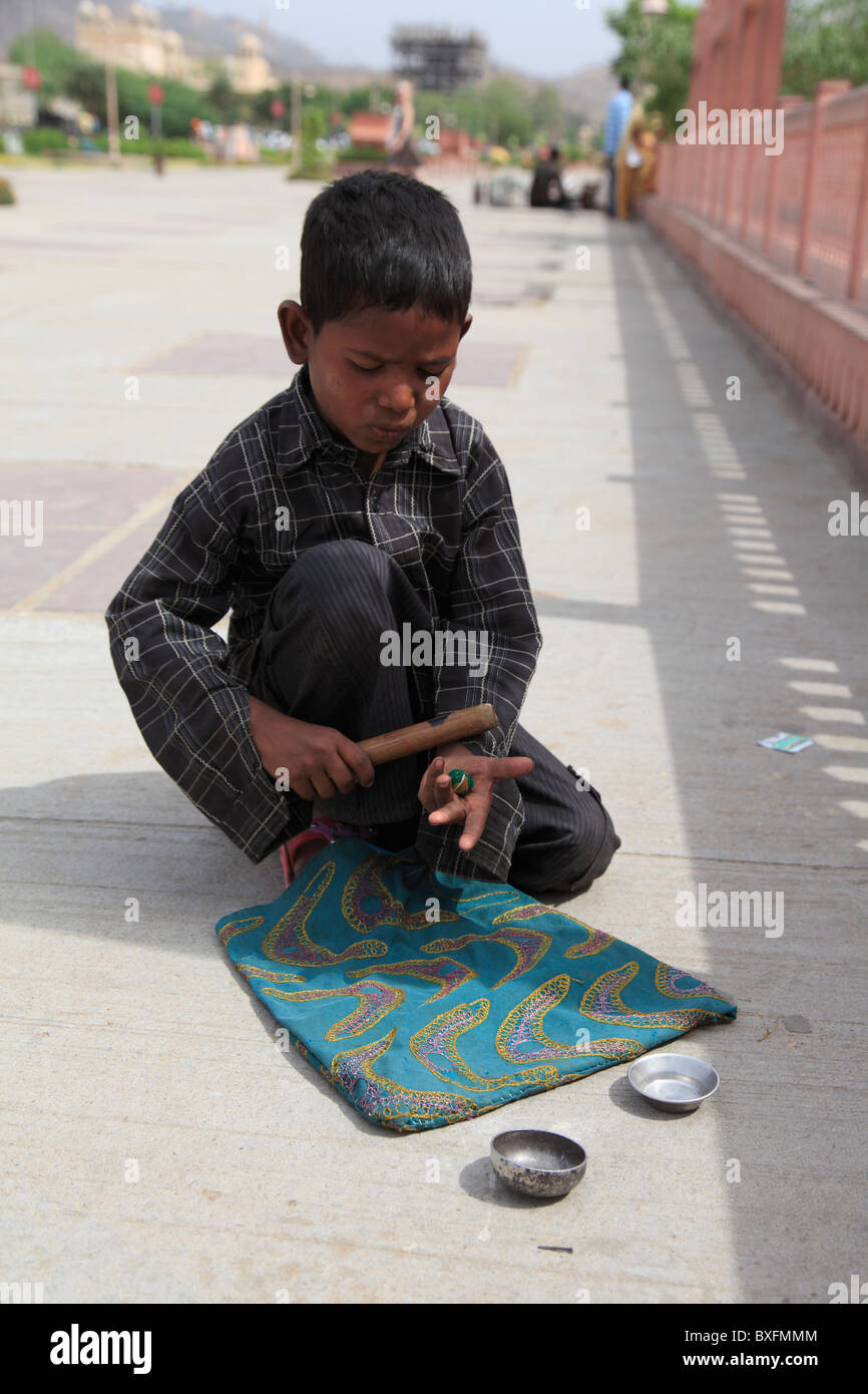 Young Boy performing magic trick, Jaipur, Rajasthan, India Stock Photo ...