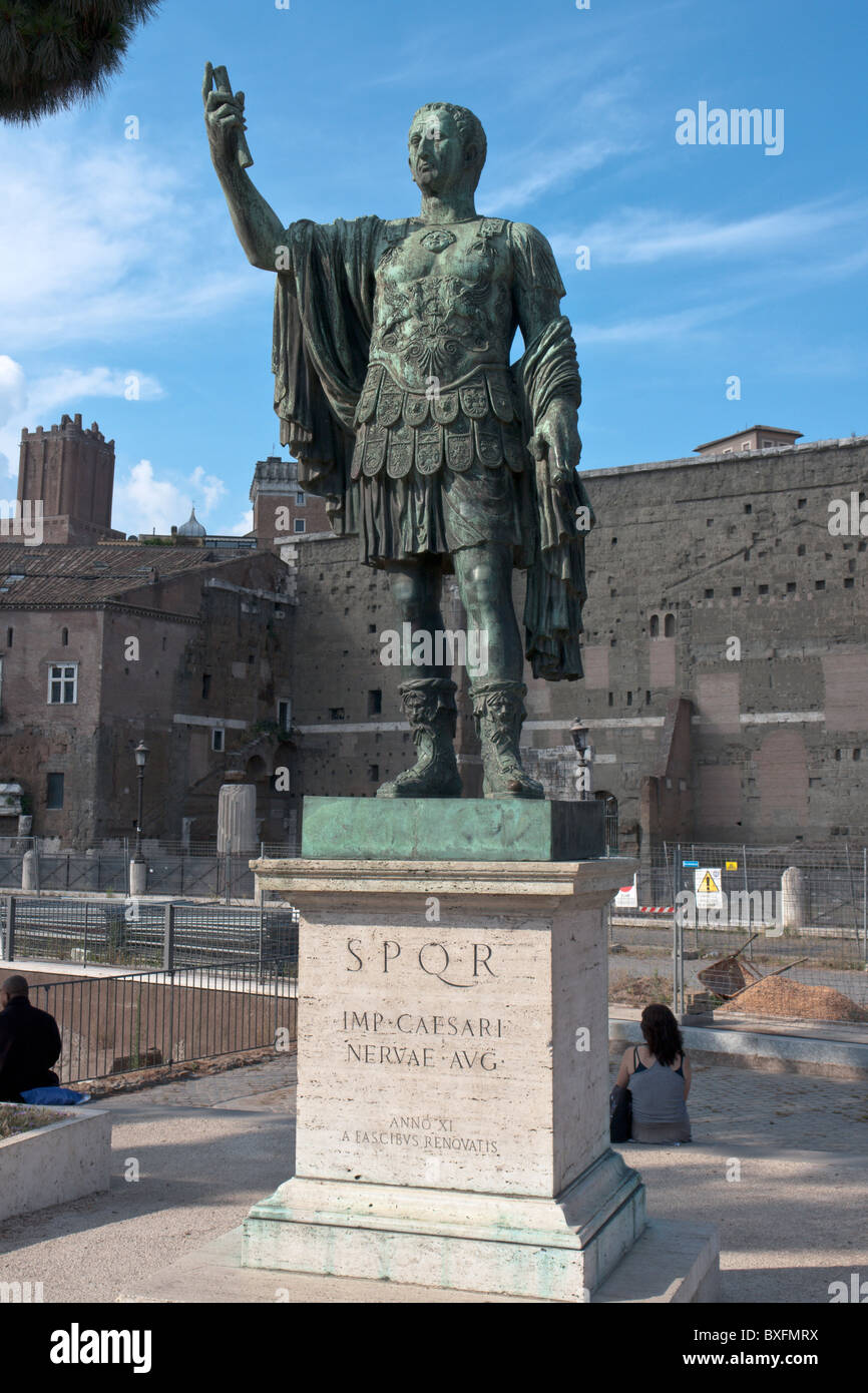 Bronze statue of Roman emperor Nerva Stock Photo - Alamy