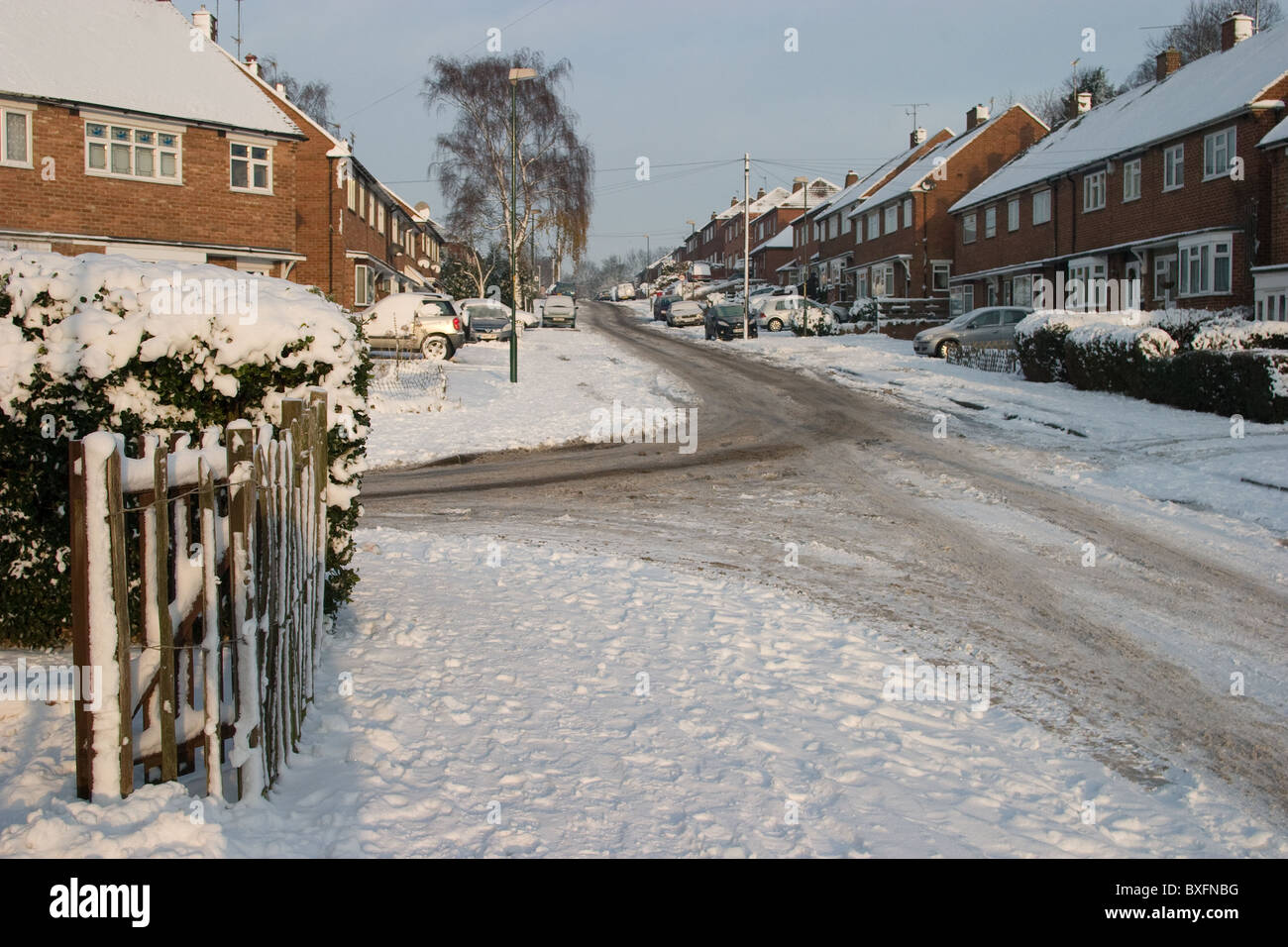 urban snow scene in Strood Kent Stock Photo - Alamy