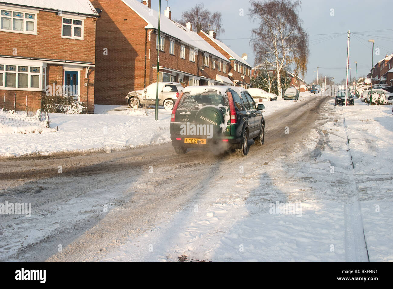 urban snow scene in Strood Kent Stock Photo - Alamy