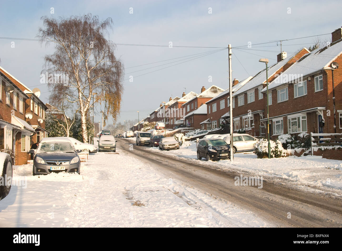 urban snow scene in Strood Kent Stock Photo - Alamy