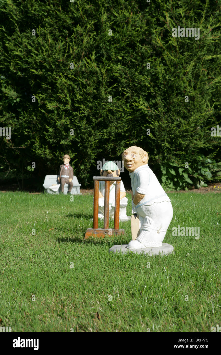 Model cricket match, portrait: batter facing, spectator watching Stock ...