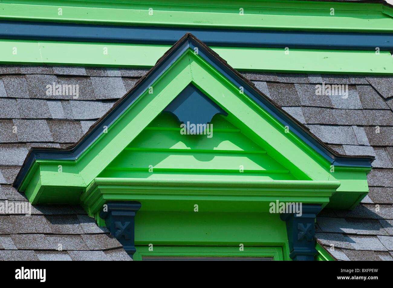 House architecture roof detail in Lunenburg, Nova Scotia, Canada Stock ...