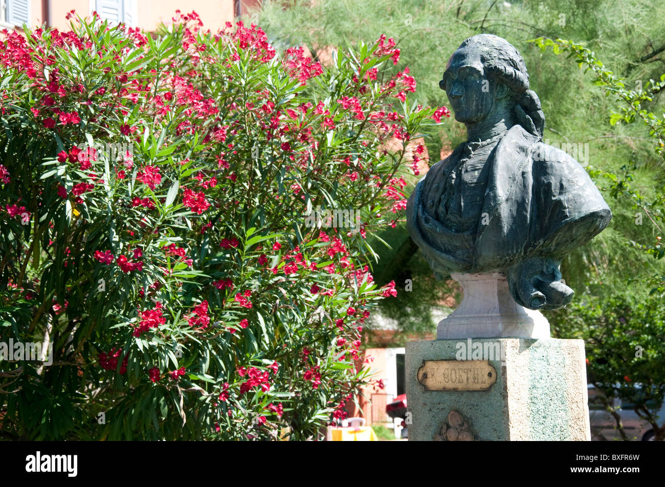 Statue of Goethe in Torbole on Lake Garda in Northern Italy Stock Photo ...