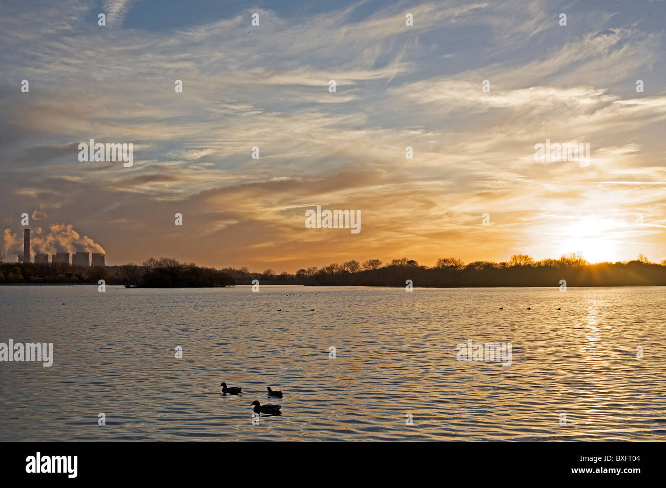 sunset over Attenborough Stock Photo - Alamy