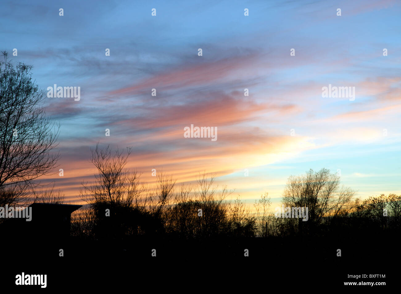 sunset over Attenborough Stock Photo - Alamy
