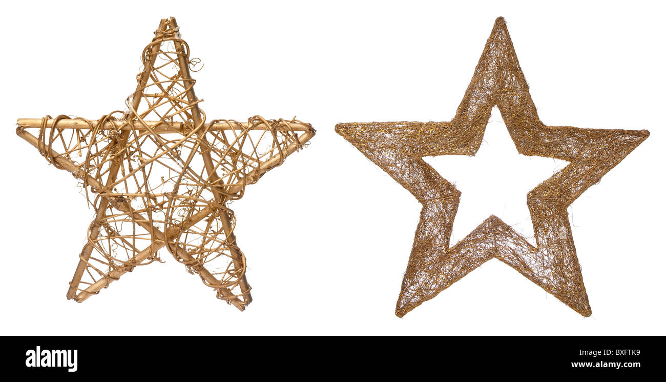 Christmas tree stars decorations isolated on white background Stock ...