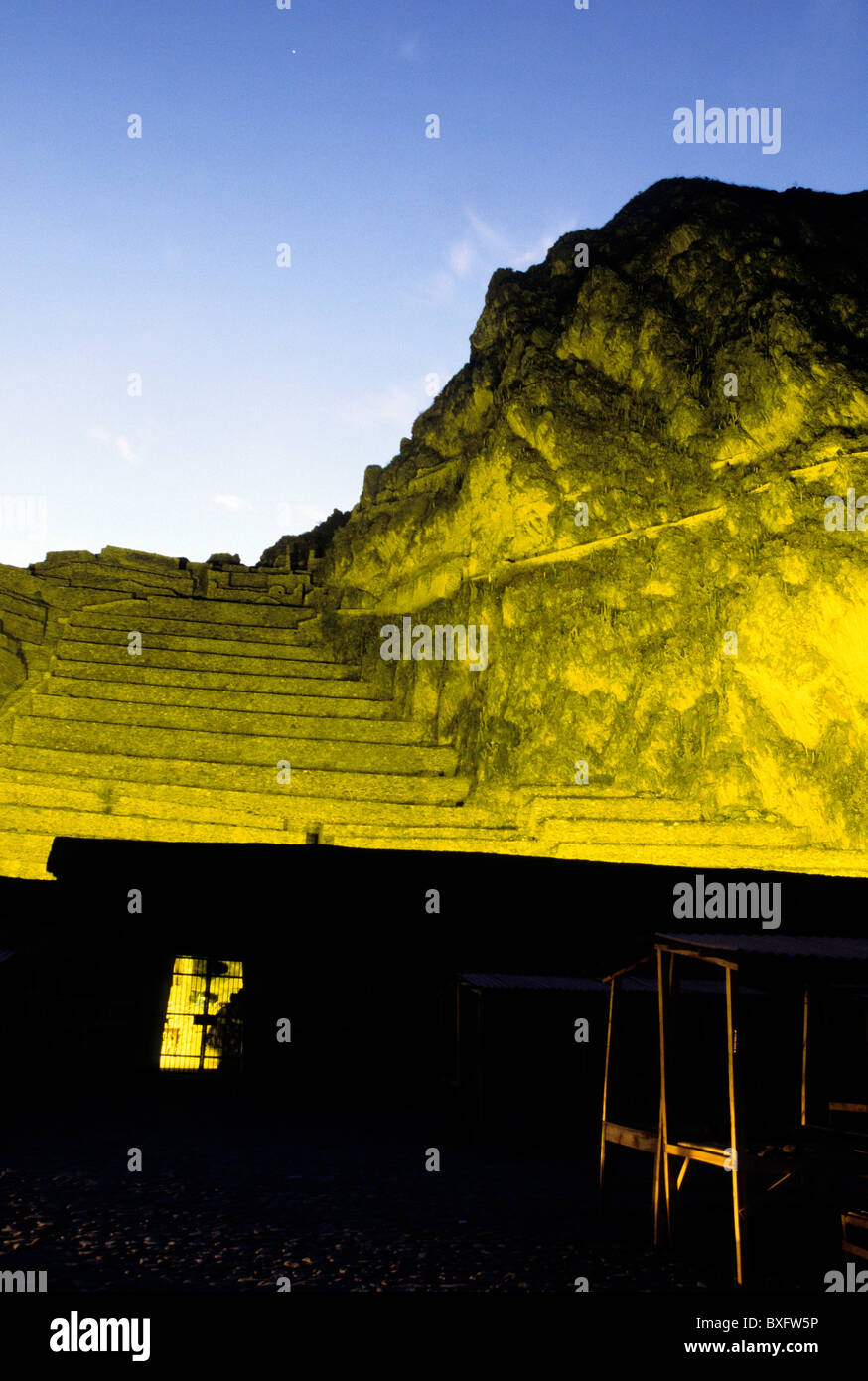 Terraces of Pumatallis at the Incan ceremonial ruins near in village of ...