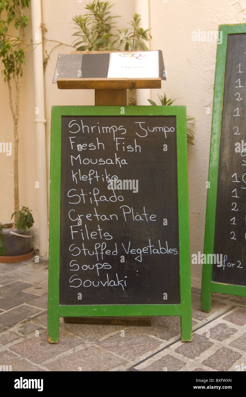 Greek menu board hi-res stock photography and images - Alamy