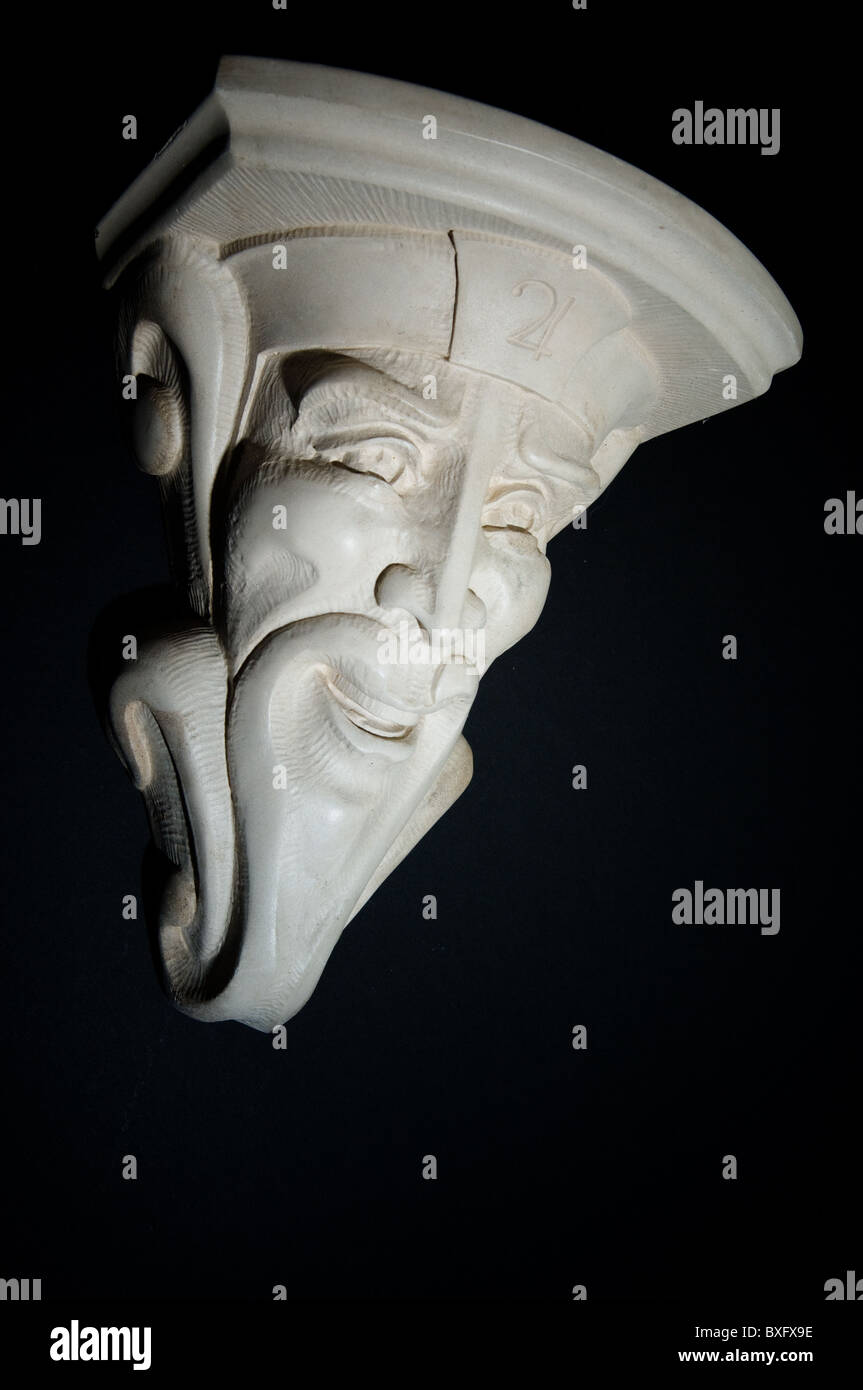 Studio project: plaster-cast keystone shaped gargoyle Stock Photo - Alamy