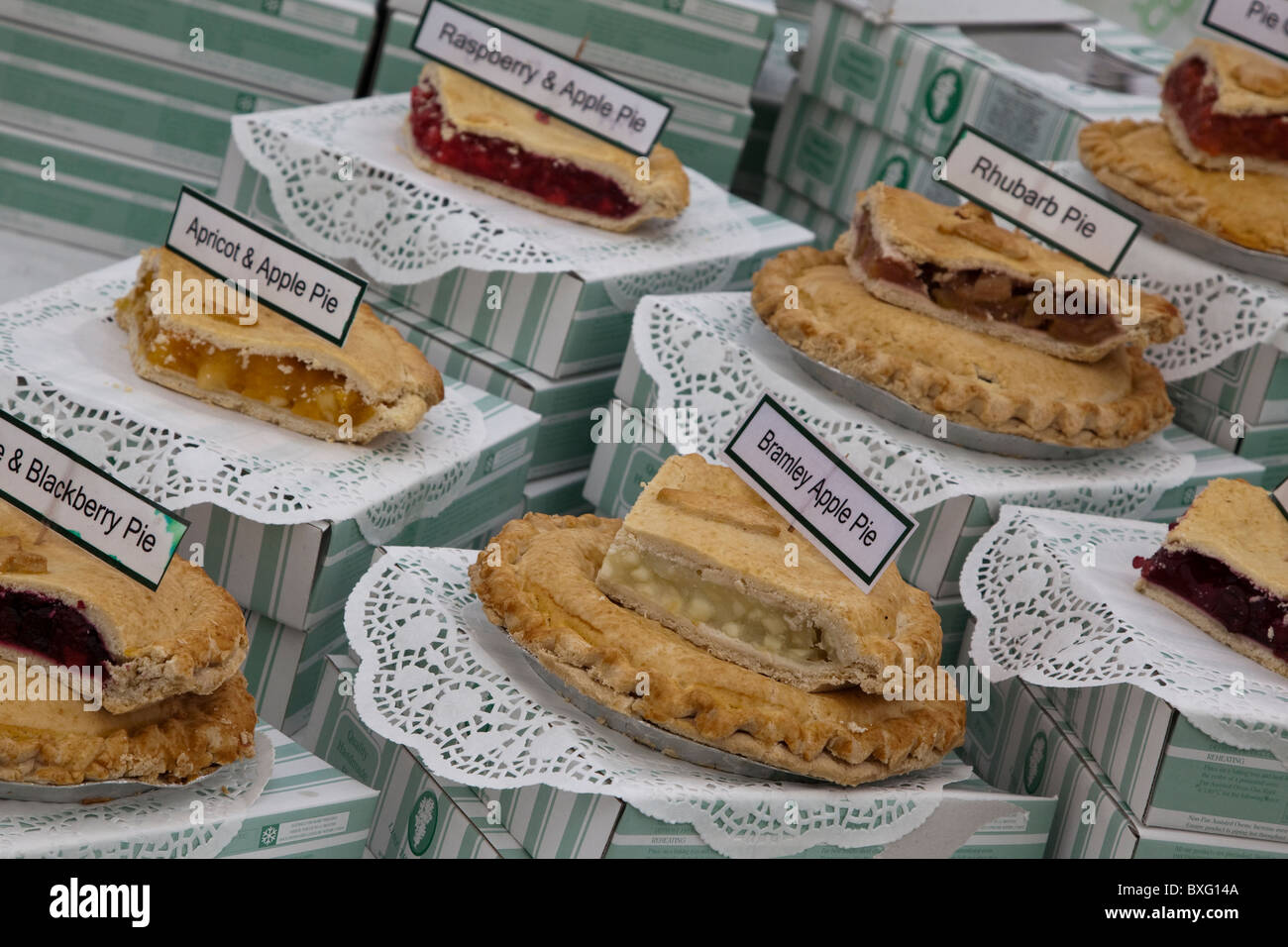 Display of Fruit Pies and Pastries and Tarts for sale at Country Fair ...