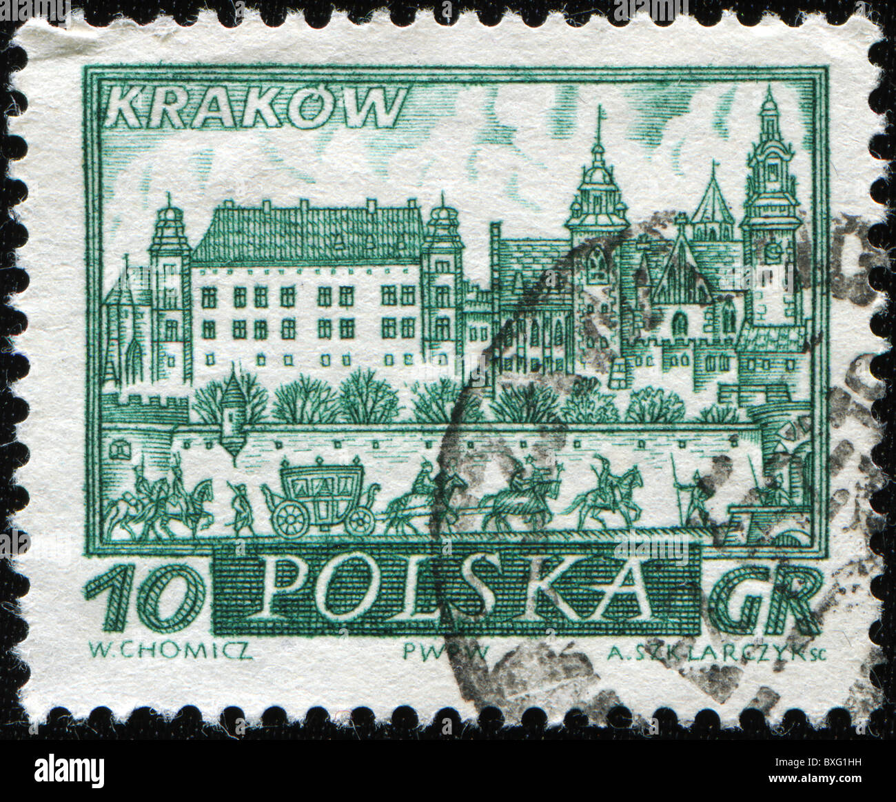 Poland stamp castle hi-res stock photography and images - Alamy