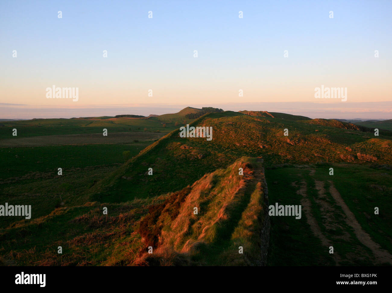 Hadrian's Wall at Steel Rigg, Northumberland, England Stock Photo - Alamy