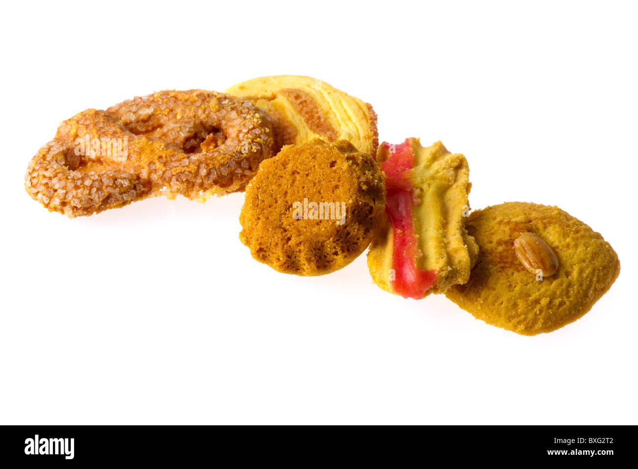 assortment sweet cookies isolated over white background Stock Photo - Alamy