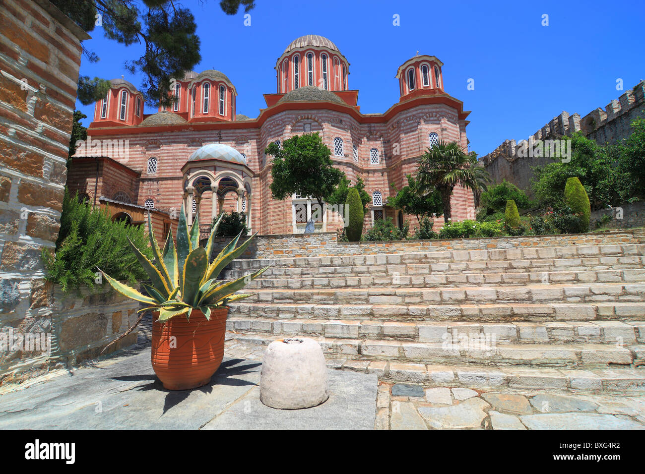 Colorful church inside monastery in Mount Athos Stock Photo - Alamy