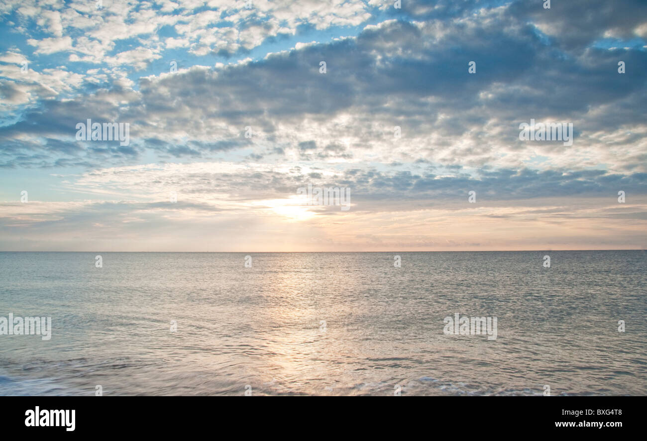 Cloud formations over the Suffolk coast on a Summer morning Stock Photo ...