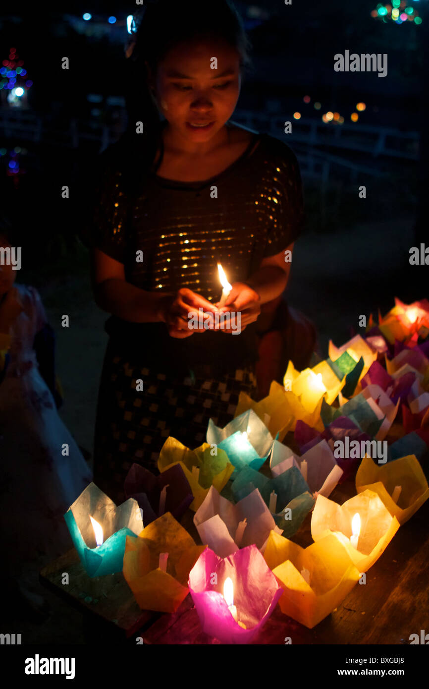 candle, and light for the myanmar light festival Stock Photo - Alamy