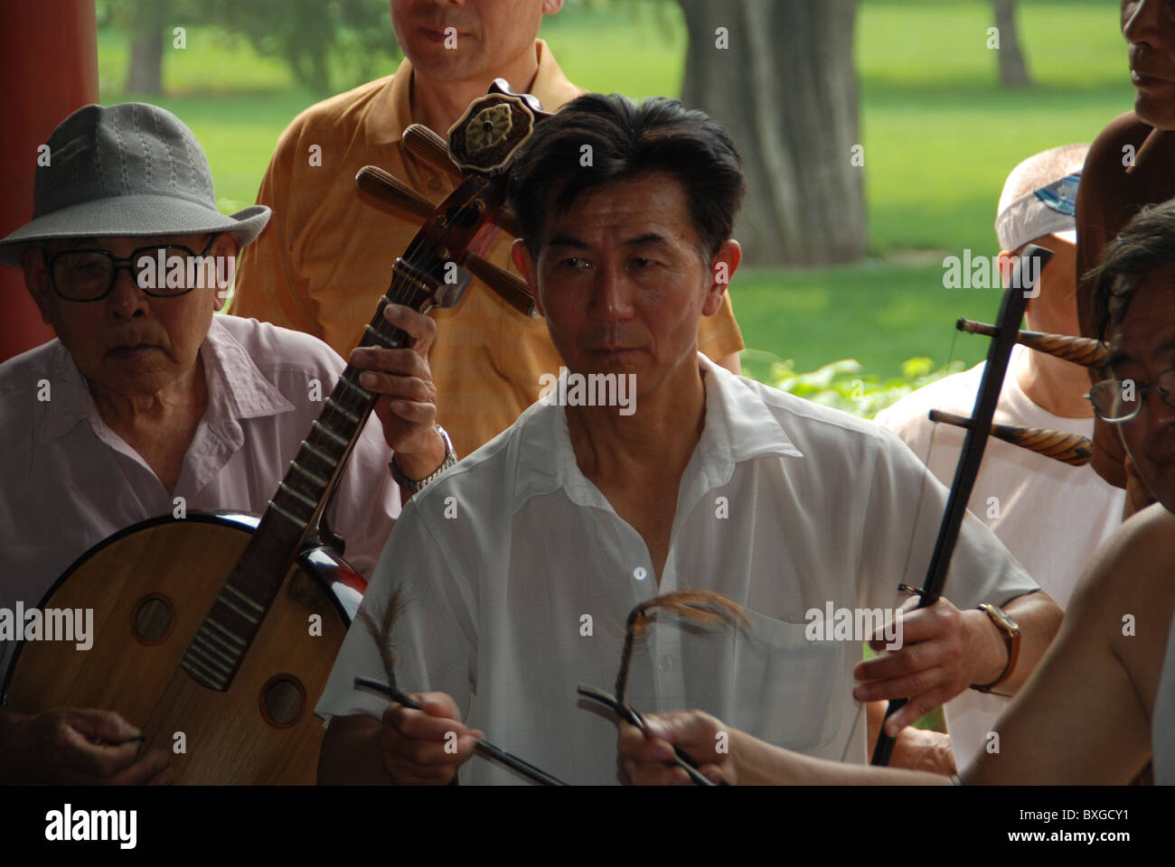 Music, Traditional instruments, Temple of Heaven Park, Beijing, China ...