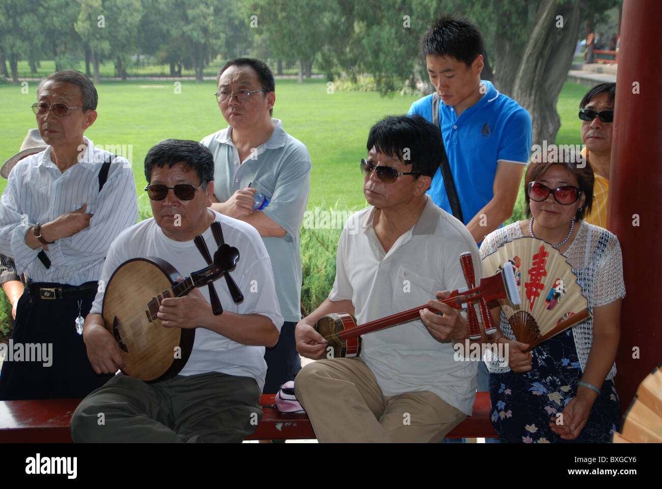 Music, Traditional instruments, Temple of Heaven Park, Beijing, China ...