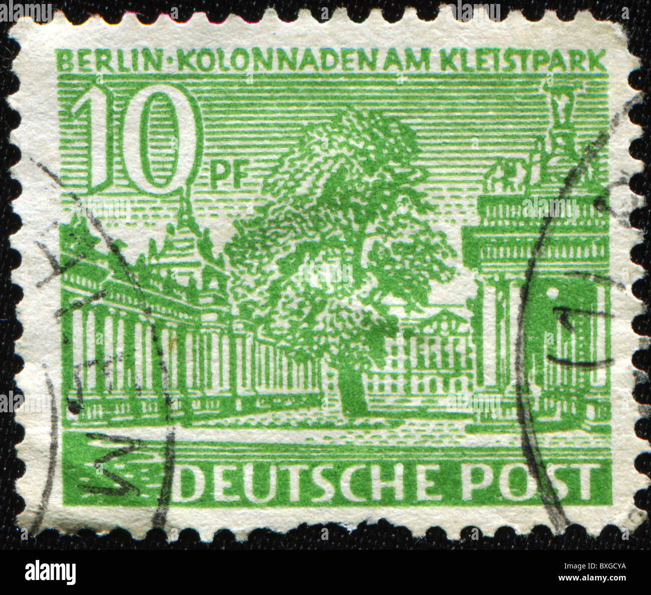 GERMANY- CIRCA 1949: stamp printed in Germany Berlin, colonnades in ...
