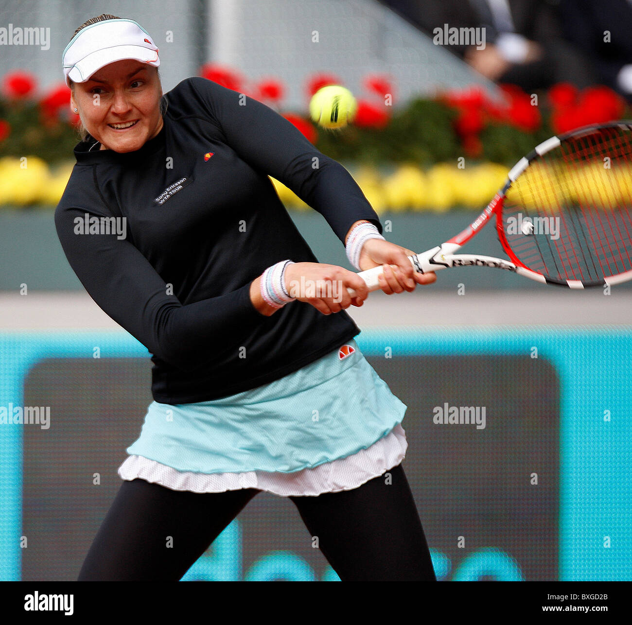 Nadia Petrova (RUS) in action against Lucie Safarova (CZE Stock Photo ...