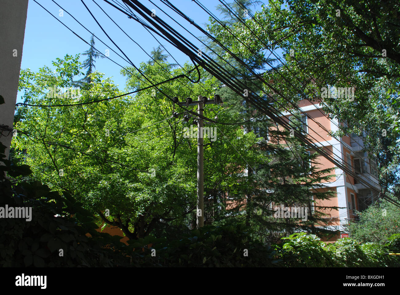 Electricity, Wires, Beijing, China Stock Photo - Alamy