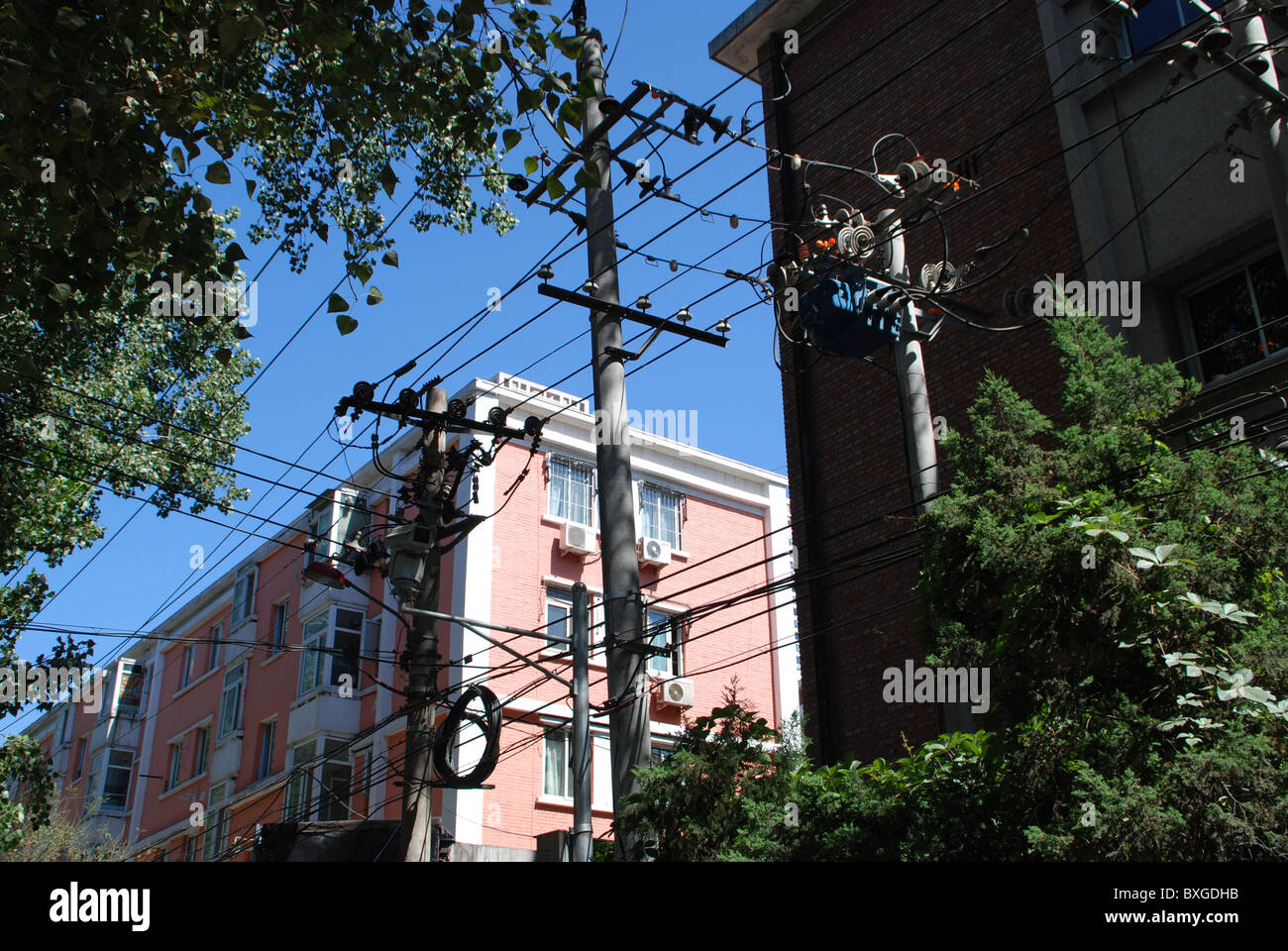 Electricity, Wires, Beijing, China Stock Photo - Alamy