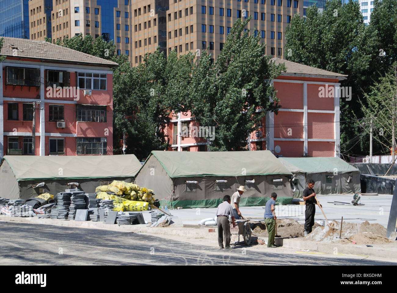 Construction Work, Building New Skyline, Old Hutong Area, Beijing ...