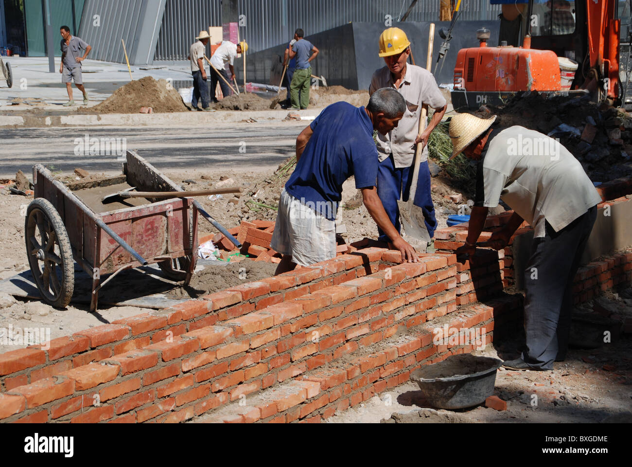Construction Work, Building New Skyline, Old Hutong Area, Beijing ...