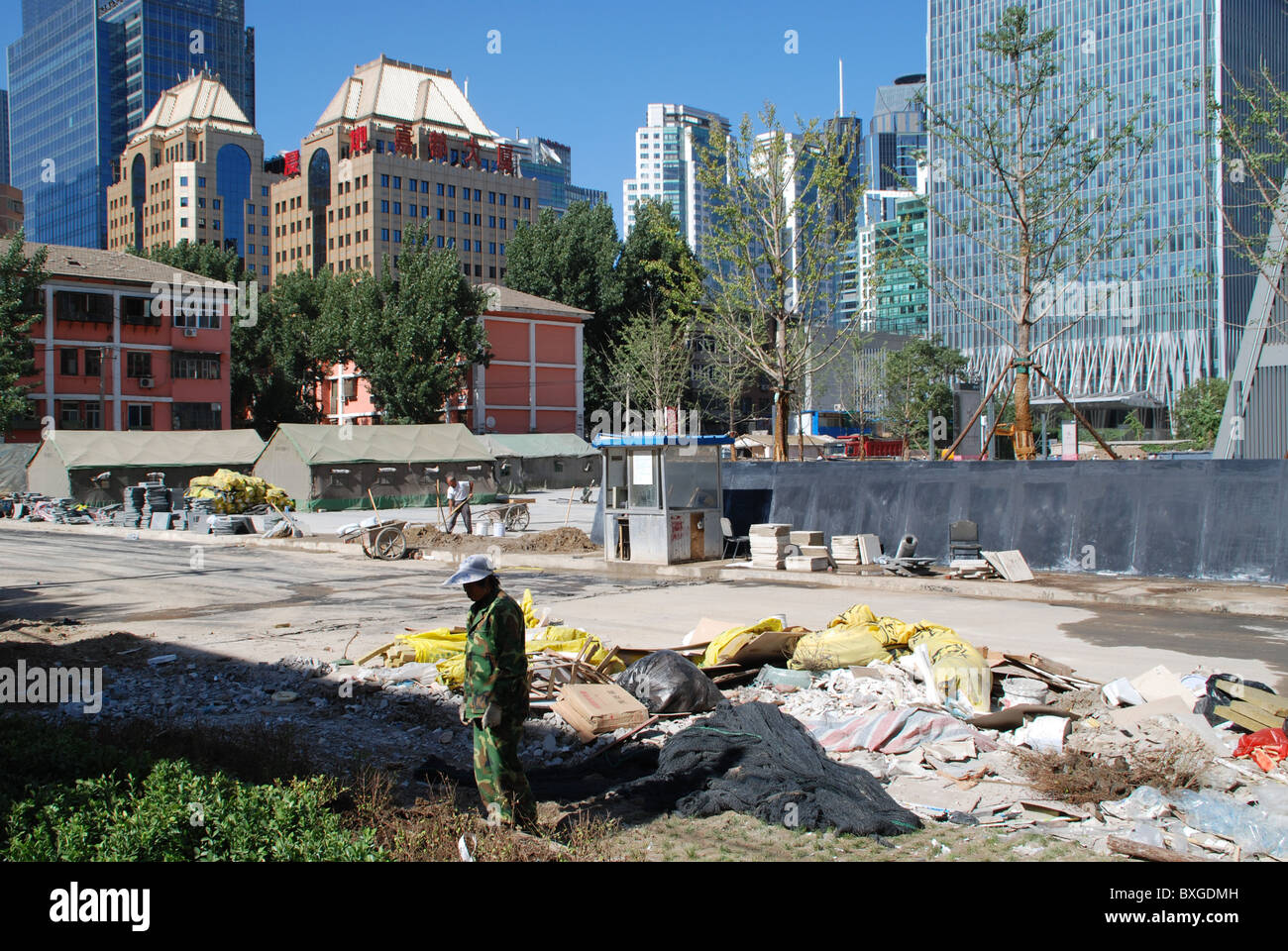 Construction Work, Building New Skyline, Old Hutong Area, Beijing ...