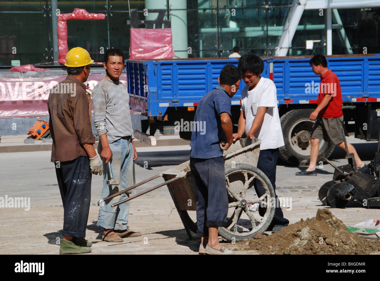 Construction Work, Building New Skyline, Old Hutong Area, Beijing ...