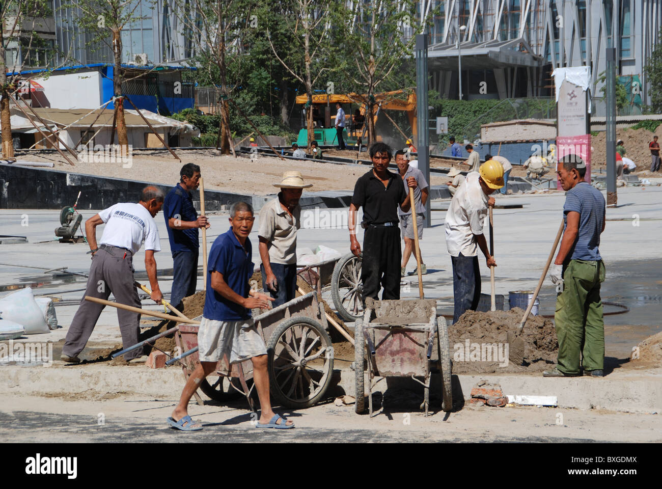Construction Work, Building New Skyline, Old Hutong Area, Beijing ...