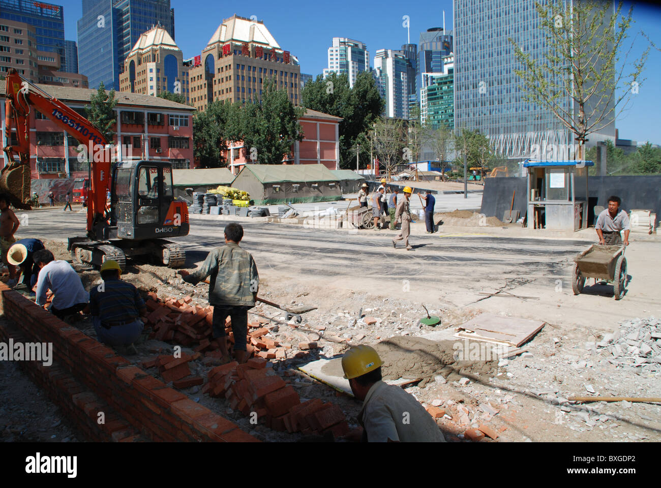 Construction Work, Building New Skyline, Old Hutong Area, Beijing ...